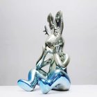 Custom meditation rabbit statues good for public place for rest and recreation